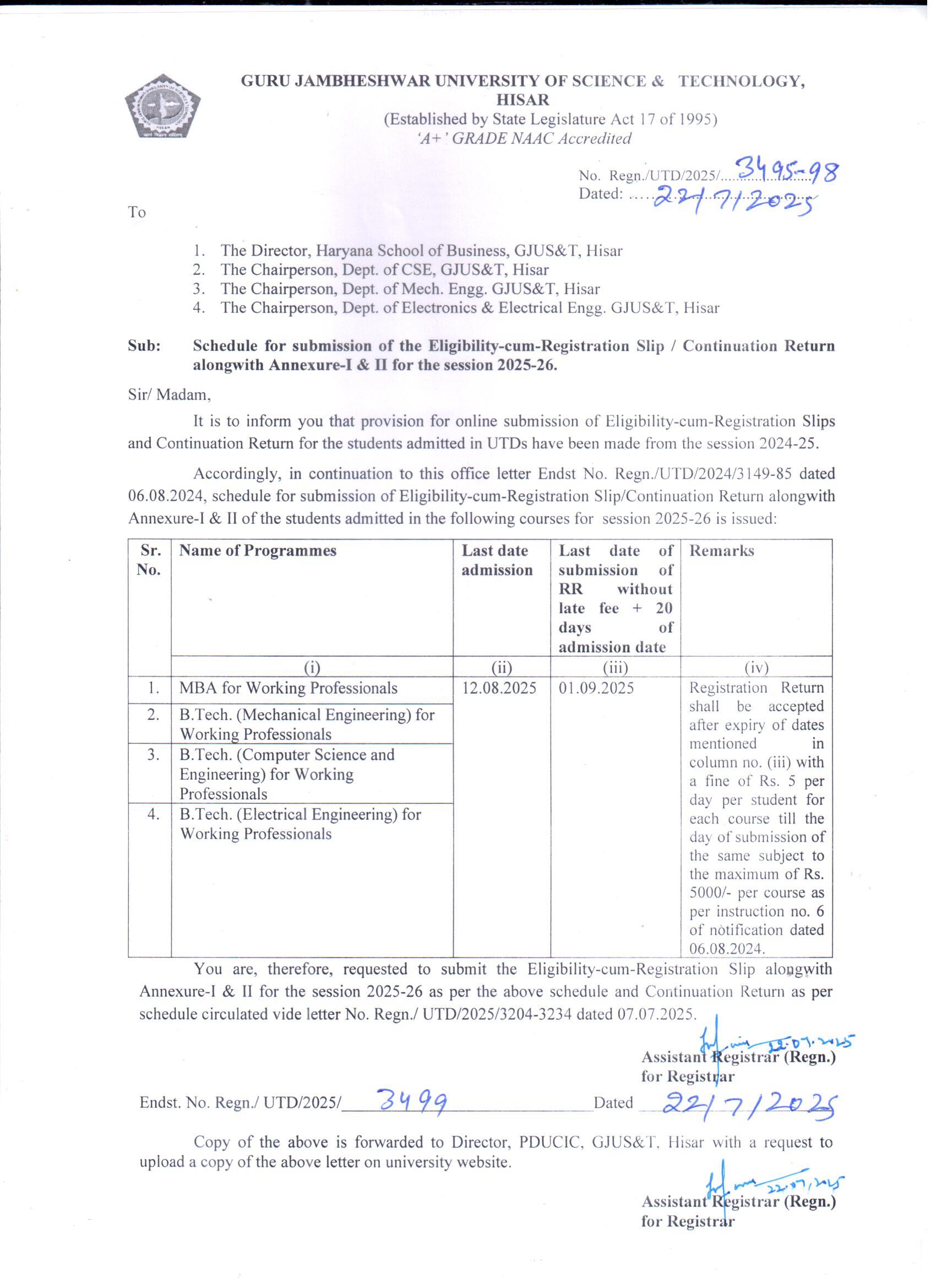 Guru Jambheshwar University of Science & Technology, Hisar - Haryana ...